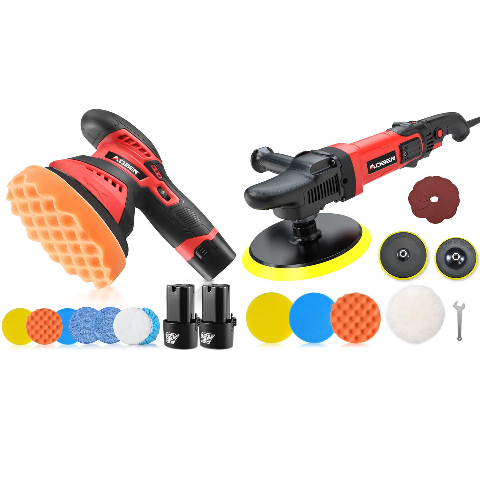 Amazon.com: 6/7 inch Rotary Car Polisher Waxer Kit +Cordless Buffer ...