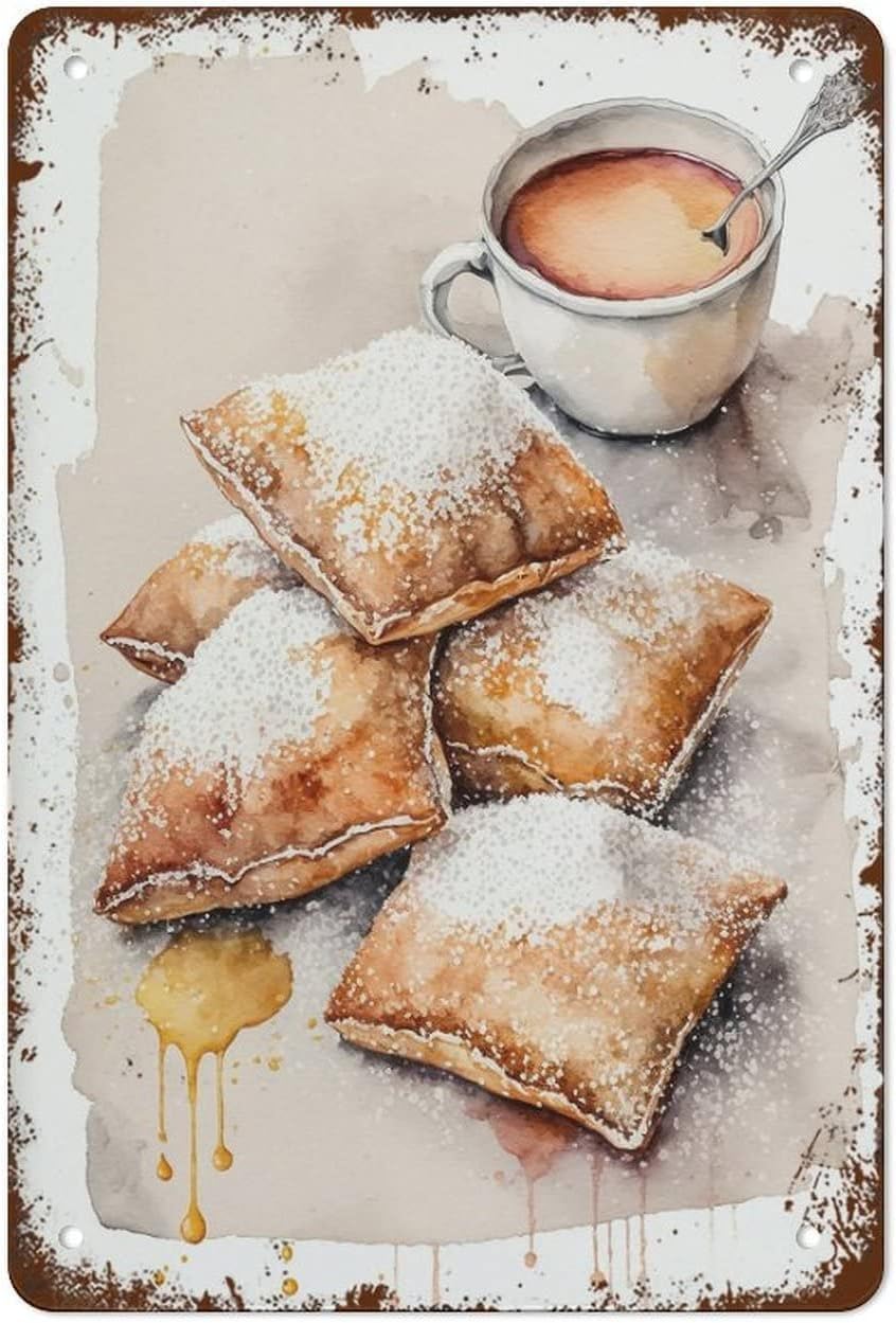 Amazon.com: Beignets And Coffee Poster New Orleans Art Food Lovers ...