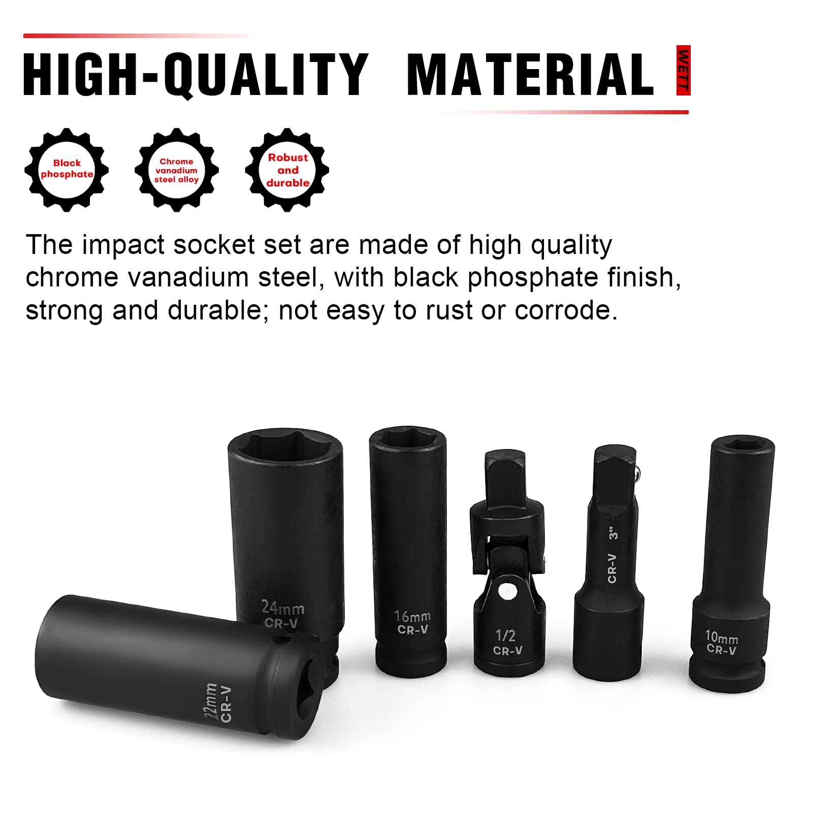 Snapklik.com : 1/2-Inch Drive Deep Impact Socket Set, 20 Piece Metric ...