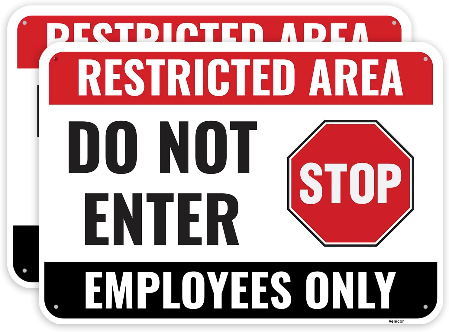 Amazon.com: 2PC Restricted Area Do Not Enter Employees Only Sign, 10 x ...