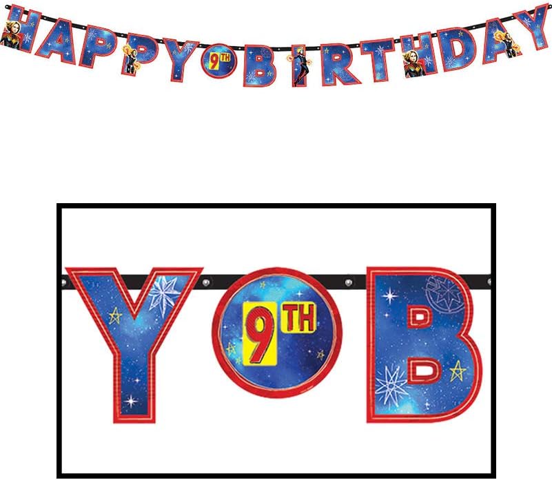 Amazon.com: amscan "Captain Marvel" Birthday Add-An-Age Letter Party ...