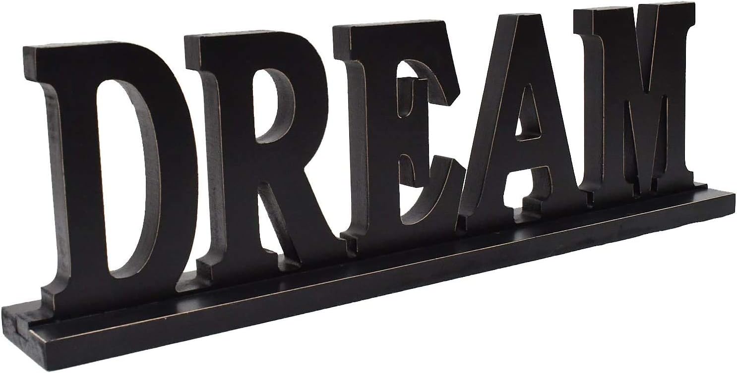 Amazon.com: Wooden Dream Cutout Letters Tabletop Sign for Home Decor ...