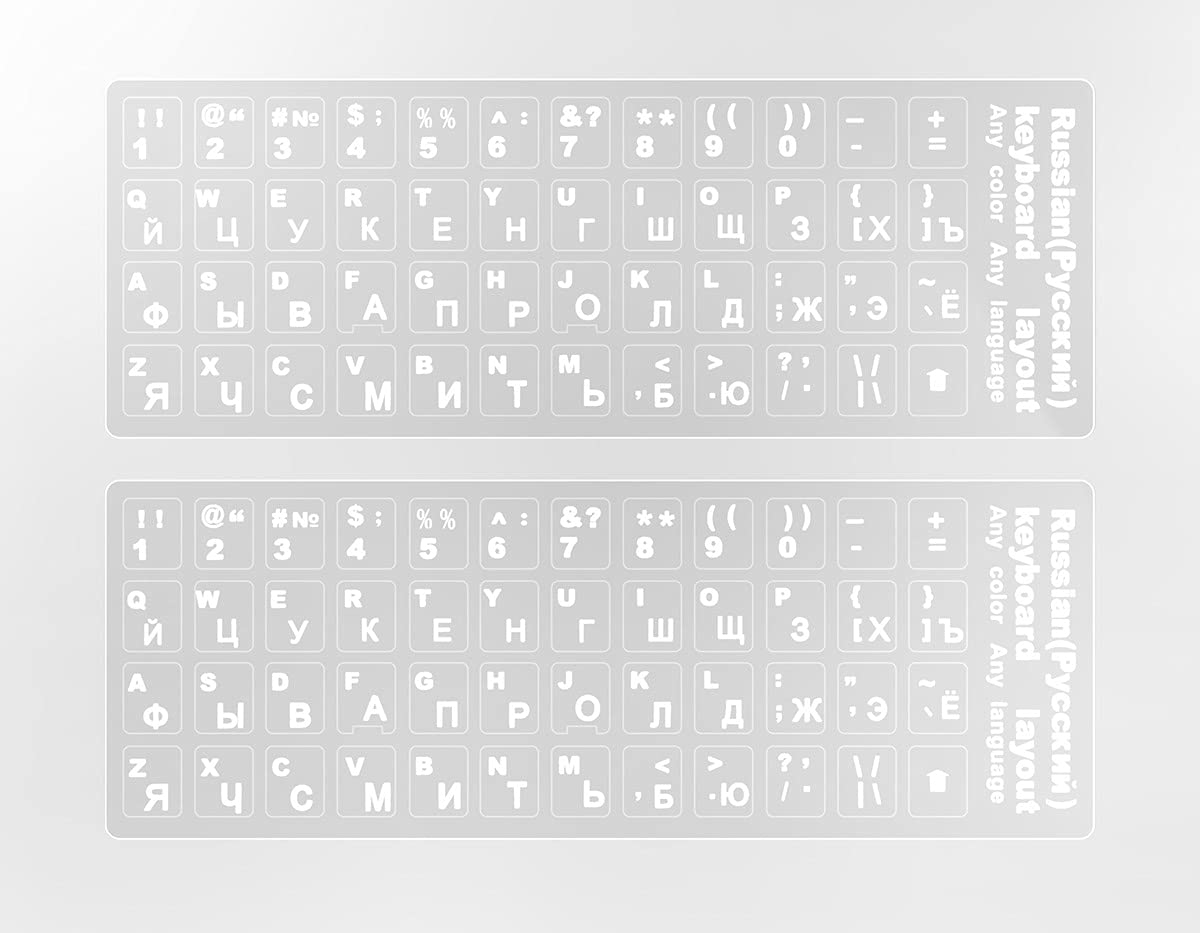 2 Pack Transparent Russian Keyboard Stickers Replacement, Transparent ...