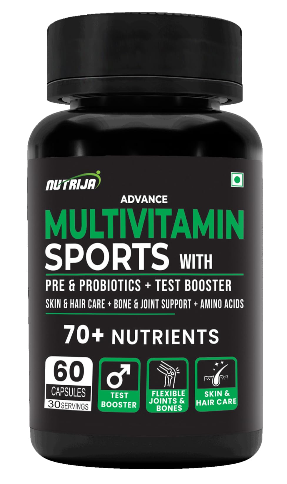 NutriJa Multivitamin Sports with Probiotics, Testosterone Booster- 70 ...
