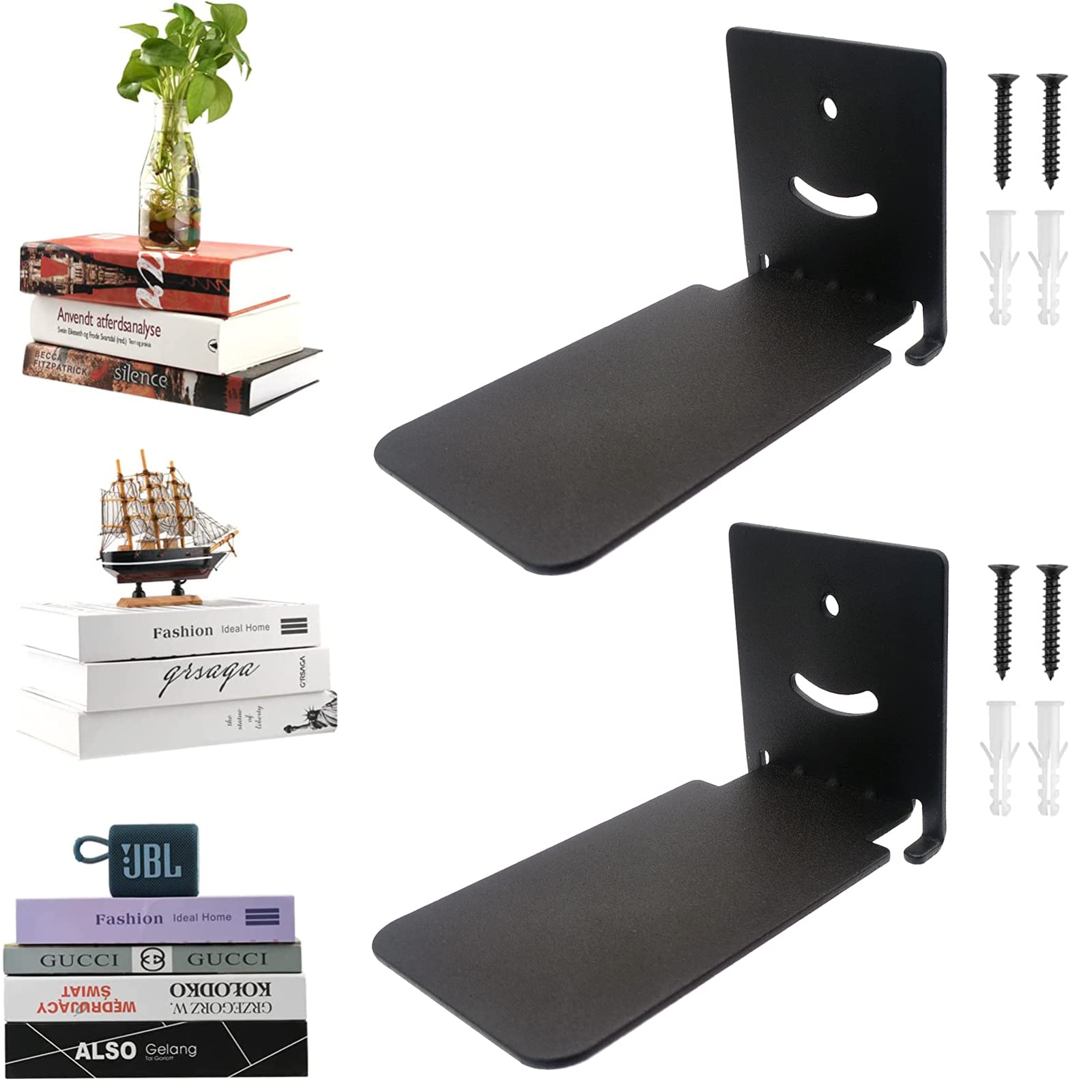 Amazon.com: SHTCSZBA Invisible Floating Bookshelves Wall Mounted, Heavy ...