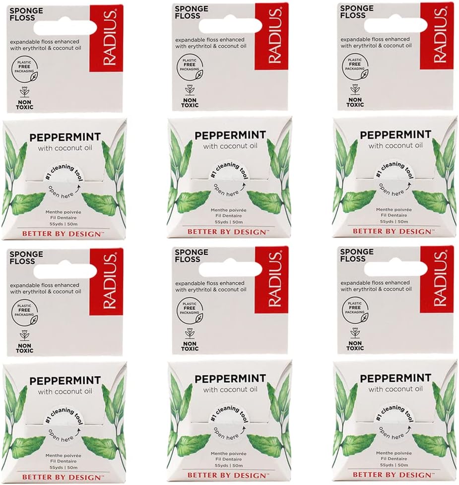 Amazon.com : RADIUS Peppermint Dental Floss 55 Yards Vegan and Non ...