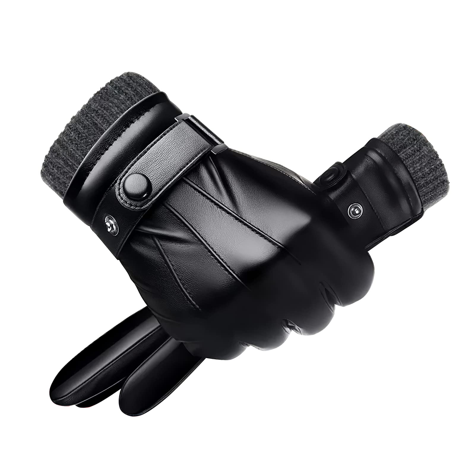 ULSTAR Winter Gloves Leather Gloves for Men, Touchscreen Fleece Lined ...