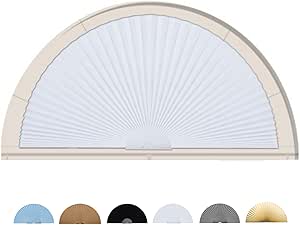 Amazon.com: Jlong Arch Window Shade Half Circle Window Shade Paper Blinds for Windows Cordless ...