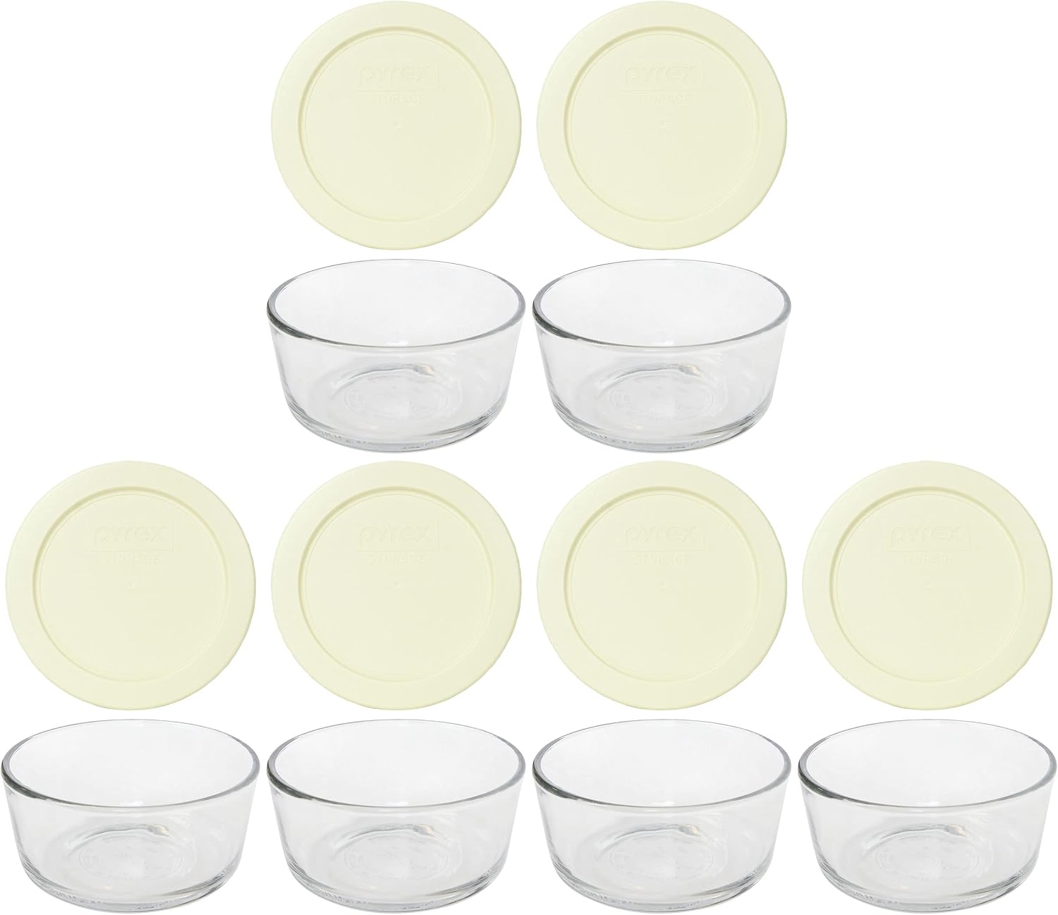 Amazon.com: Pyrex (6 7200 Glass Bowls & (6) 7200-PC Sour Cream Lids ...