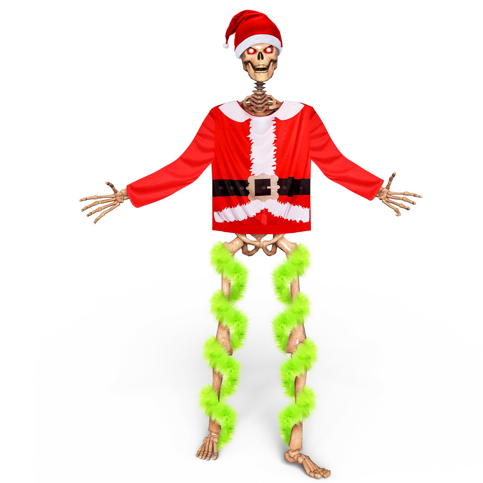 Amazon.com : Christmas 12 ft Skeleton Santa Costume Accessories ...