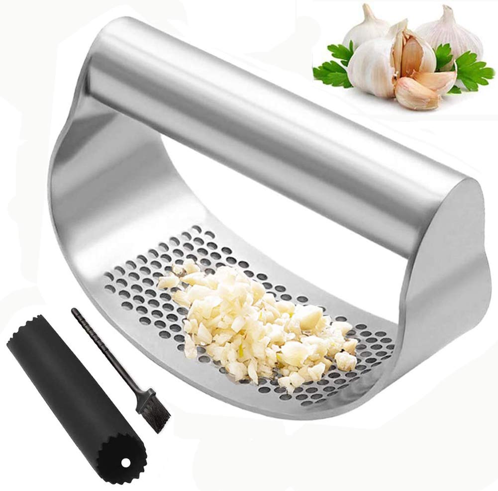 Yoboo® Garlic Press Garlic Crusher Kitchen Garlic Rocker 304 Stainless ...