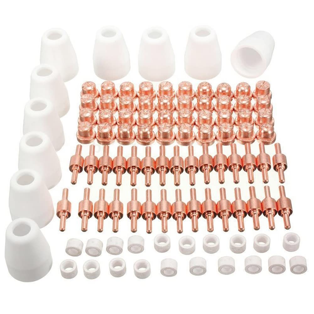 Amazon | Shuiling 100個セット プラズマ カッター ノズル プラズマカッター 消耗品 切断機 トーチ ノズル カップ チップ 溶接機 切断 空気 CUT40 CUT50 ...
