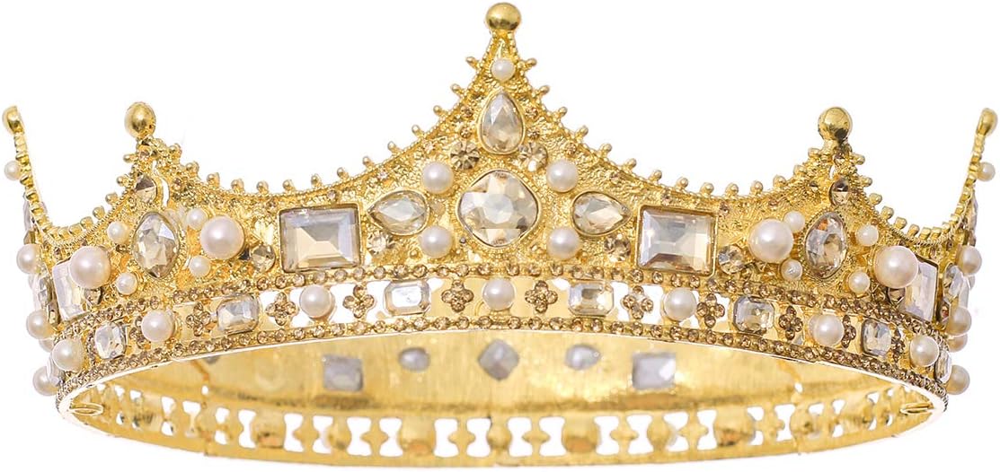 Amazon.com : TOBATOBA King Crowns for Men, Gold Prom King Crown ...