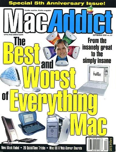 MacAddict September 2001 w/CD The Best and Worst of Everything Mac, New ...
