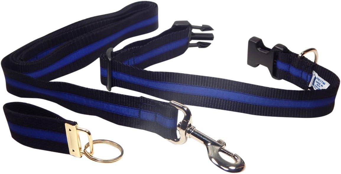 Amazon.com : Preston Thin Blue Line Collar and Leash Set, MEDIUM and ...