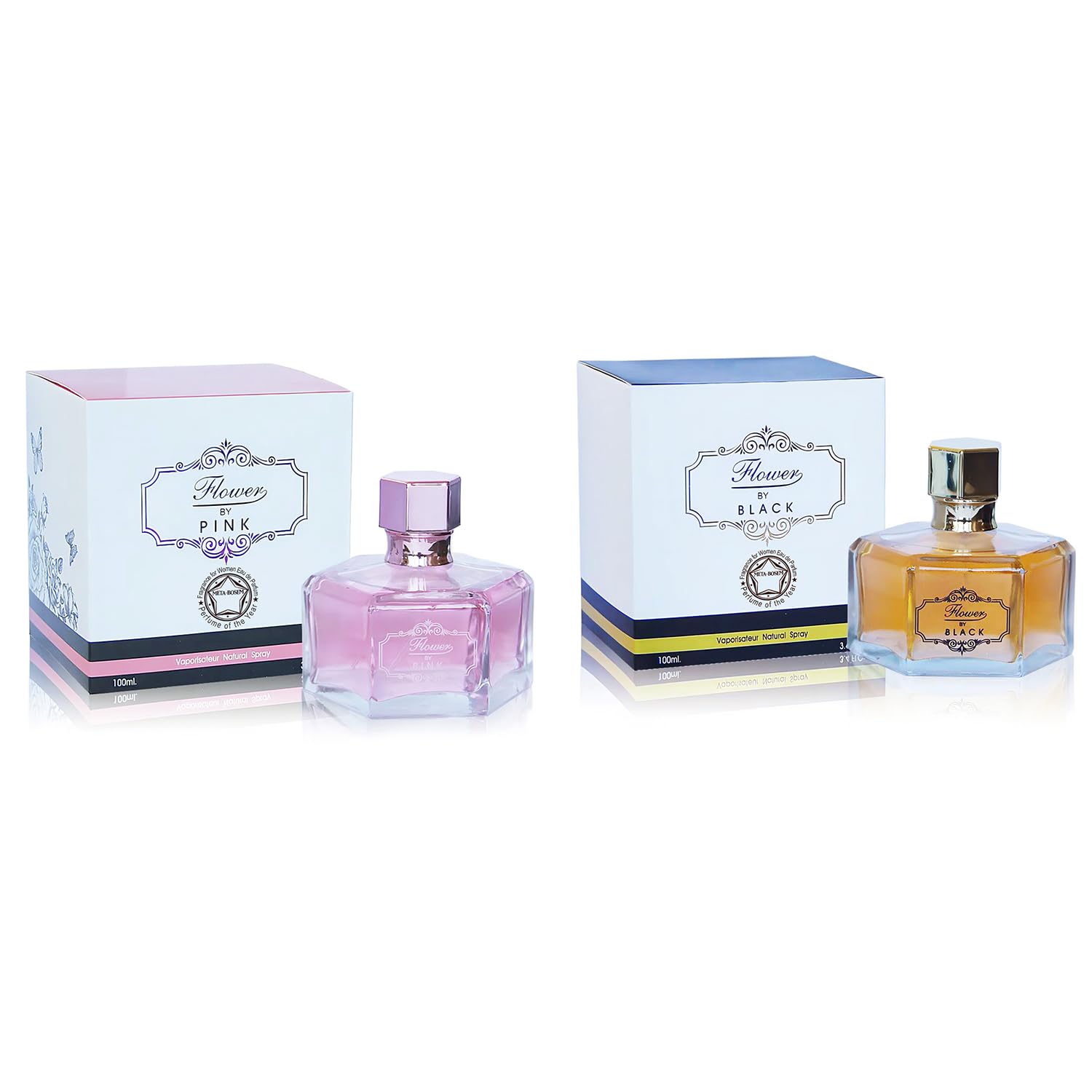 Amazon.com : META-BOSEM Flower by Pink+Flower by Black, 2Pc Perfume ...