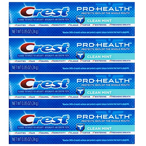 Crest Pro-Health, Clean Mint Toothpaste, 0.85 oz (24g) - Pack of 4 in ...