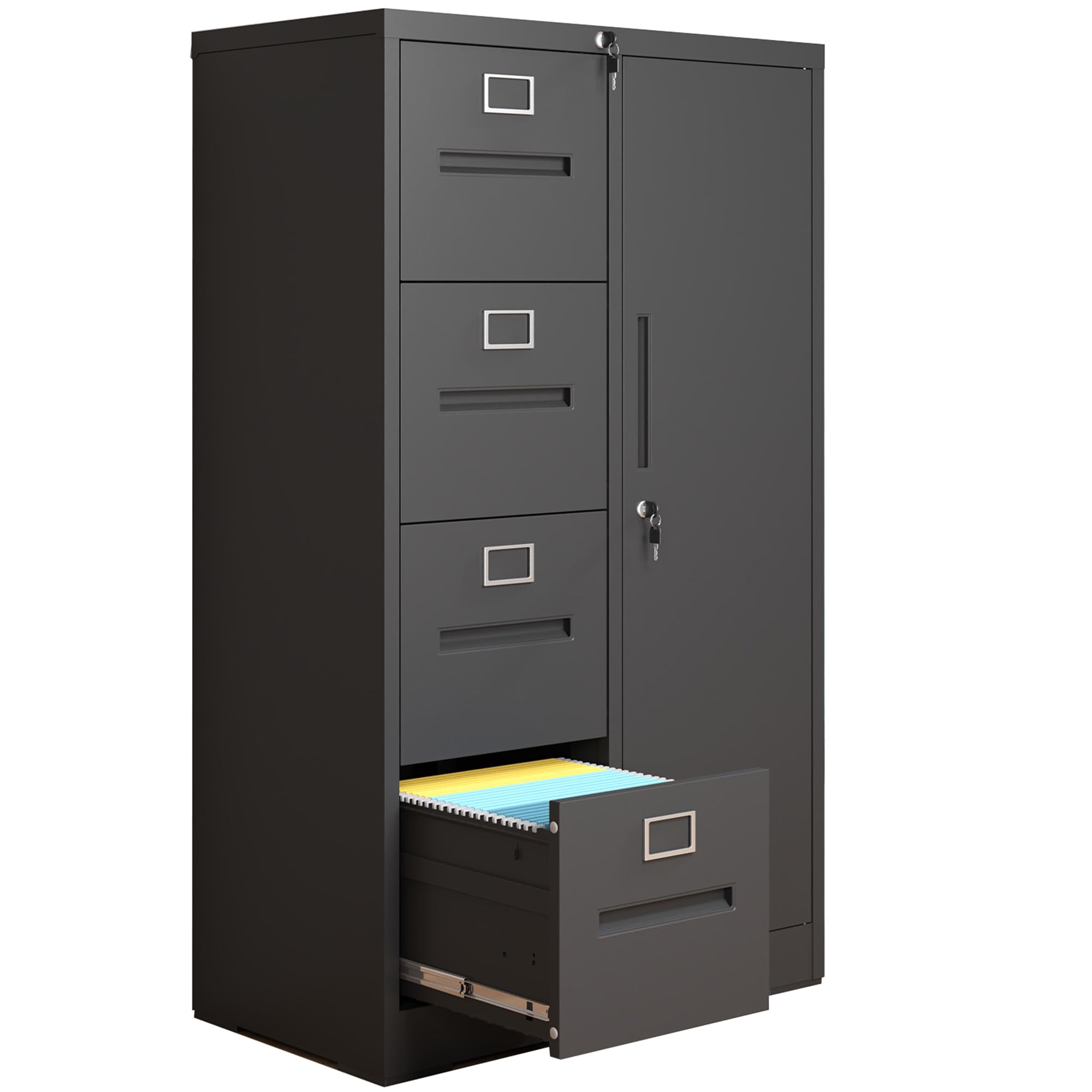 Amazon.com: IKIMI Locking File Cabinet with 4 Drawers and 1 Door,Metal ...