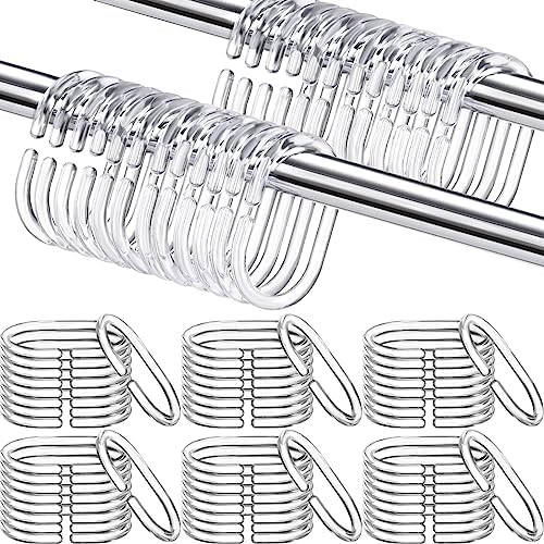 Amazon.com: 120 Pcs Clear Shower Curtain Rings Plastic Shower Curtain ...