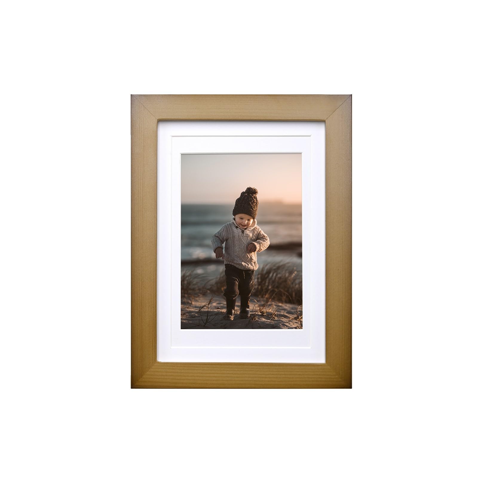 Snapklik.com : KINLINK 5x7 Picture Frames Brown Wood Frames