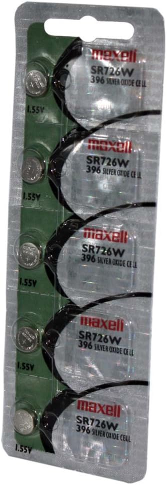 Maxell SR726W 396 D396 SR59 SR726 Silver Oxide Watch Battery : Amazon ...