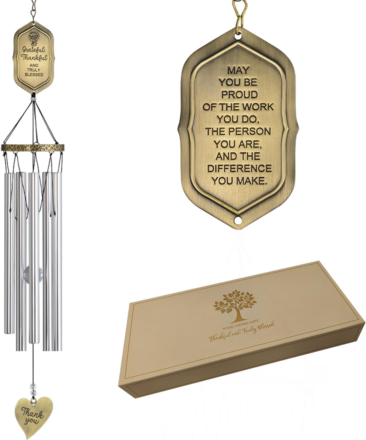 Amazon.com : Christian Thank You Gift - Forever Grateful Wind Chime with Engraved Thank You ...