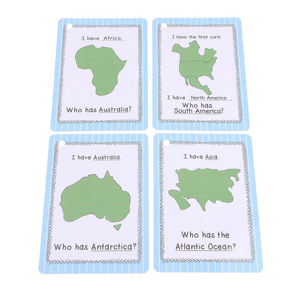 Preschool Educational Sight Word Flash Cards Geography 12 Pieces ...