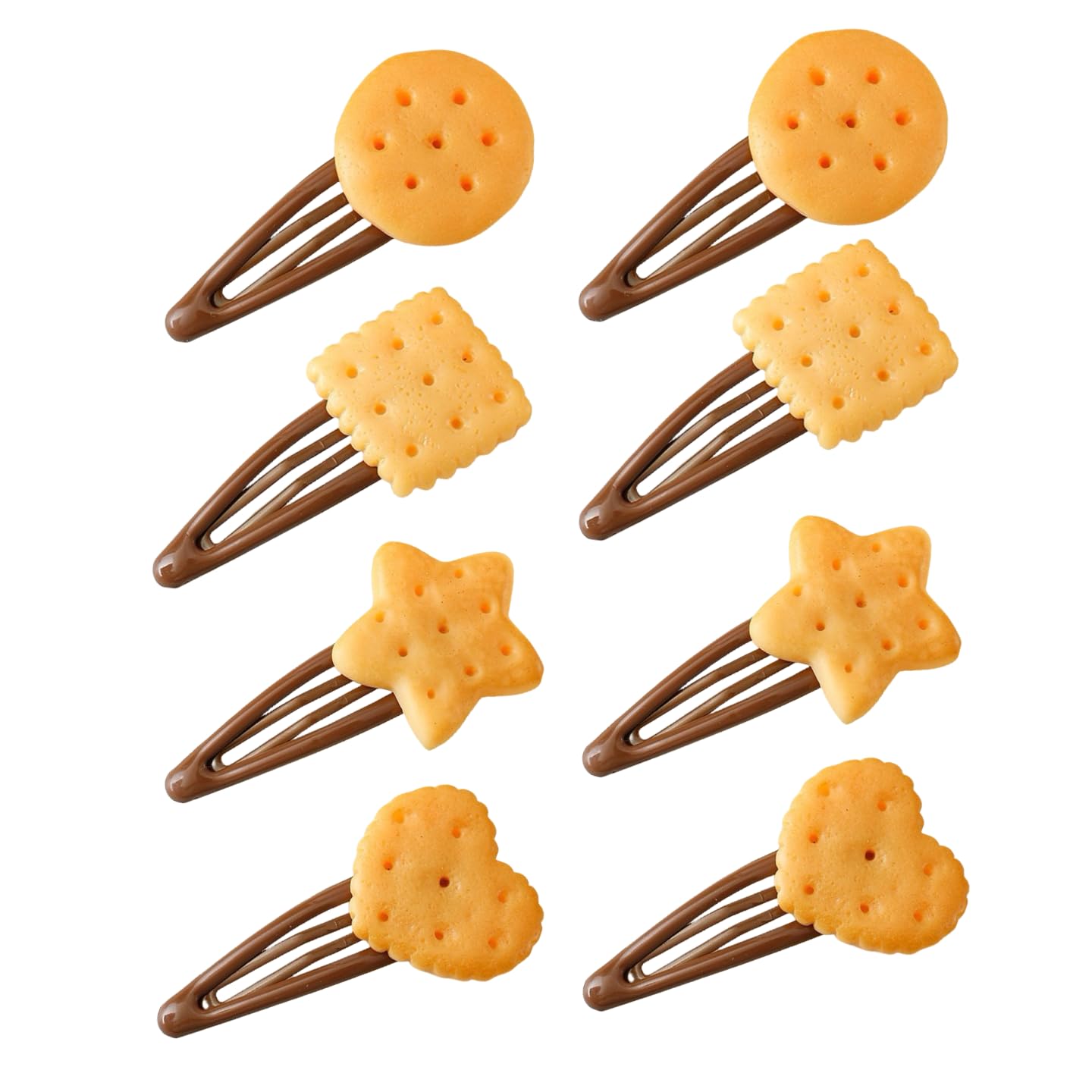 Amazon.com : 8 Pcs Novelty Biscuit Snap Clips Cute Food Hair Clips Fun ...