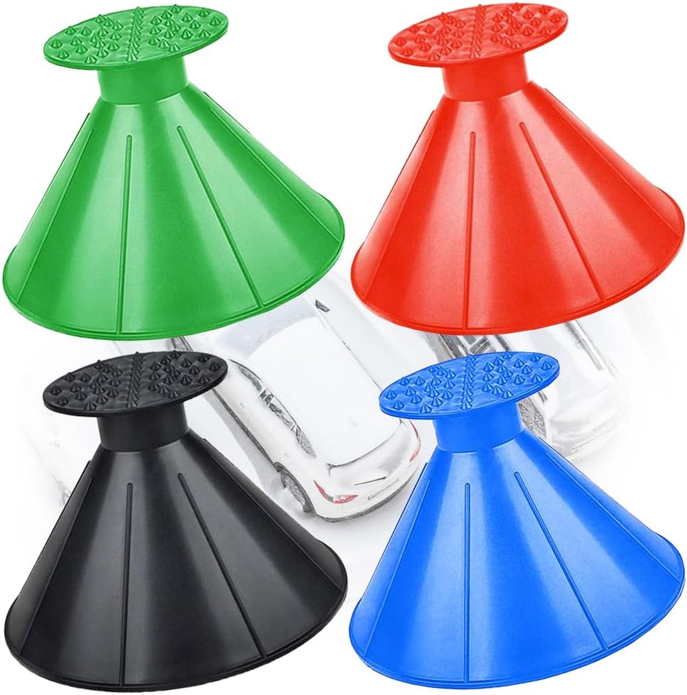 Amazon.com: Vegepeel Car Ice Scraper,4 Pcs Portable Cone-Shaped ...