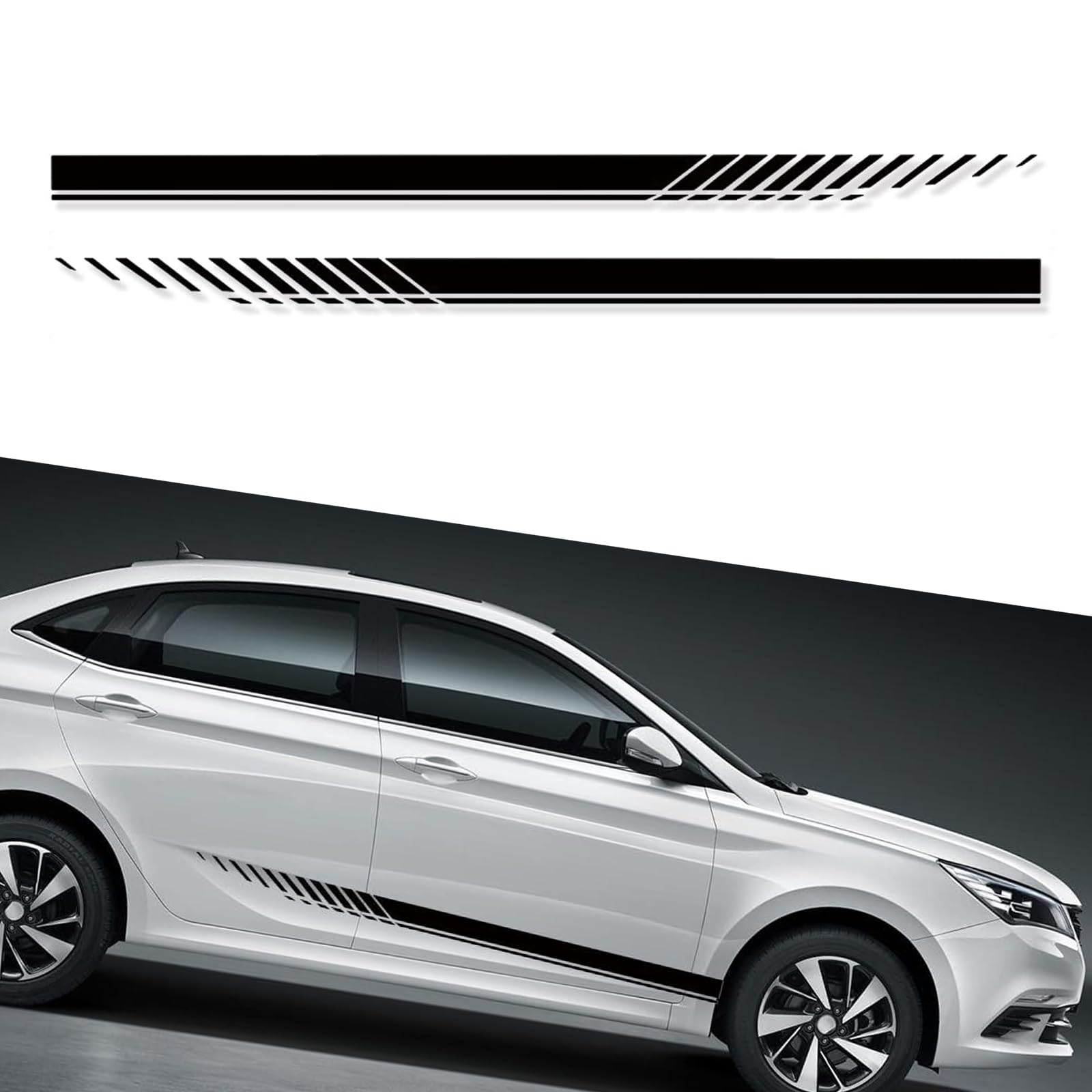 Amazon.com: ijuicy 2 PCS Car Side Sports Racing Stripes Stickers ...