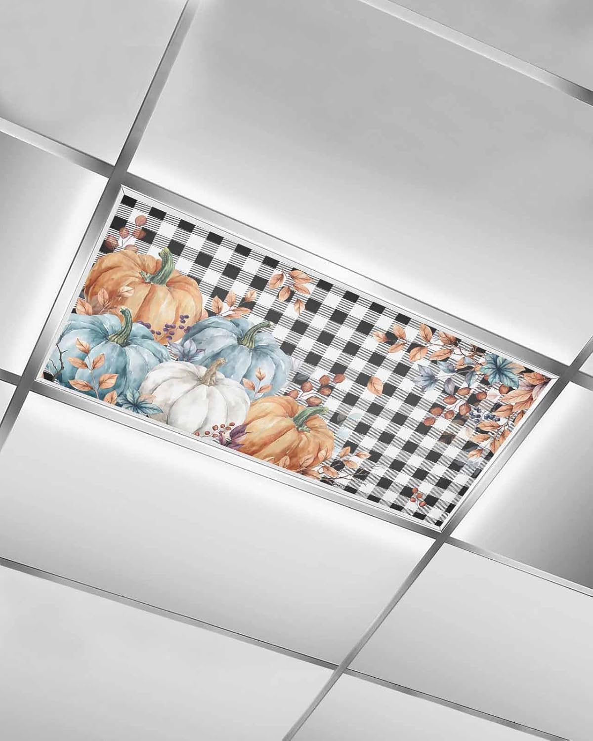 Wowouhiya Orange Blue Pumpkin 1 Pack Fluorescent Light Cover for ...