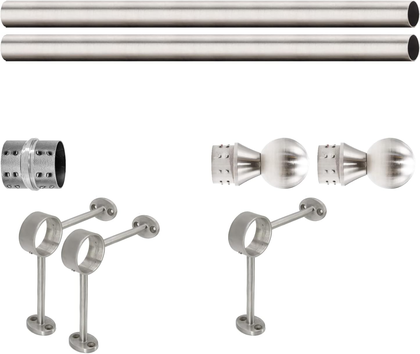 Amazon.com: 90 deg. Post Foot Rail Kit, 2" OD Brushed Satin Stainless ...