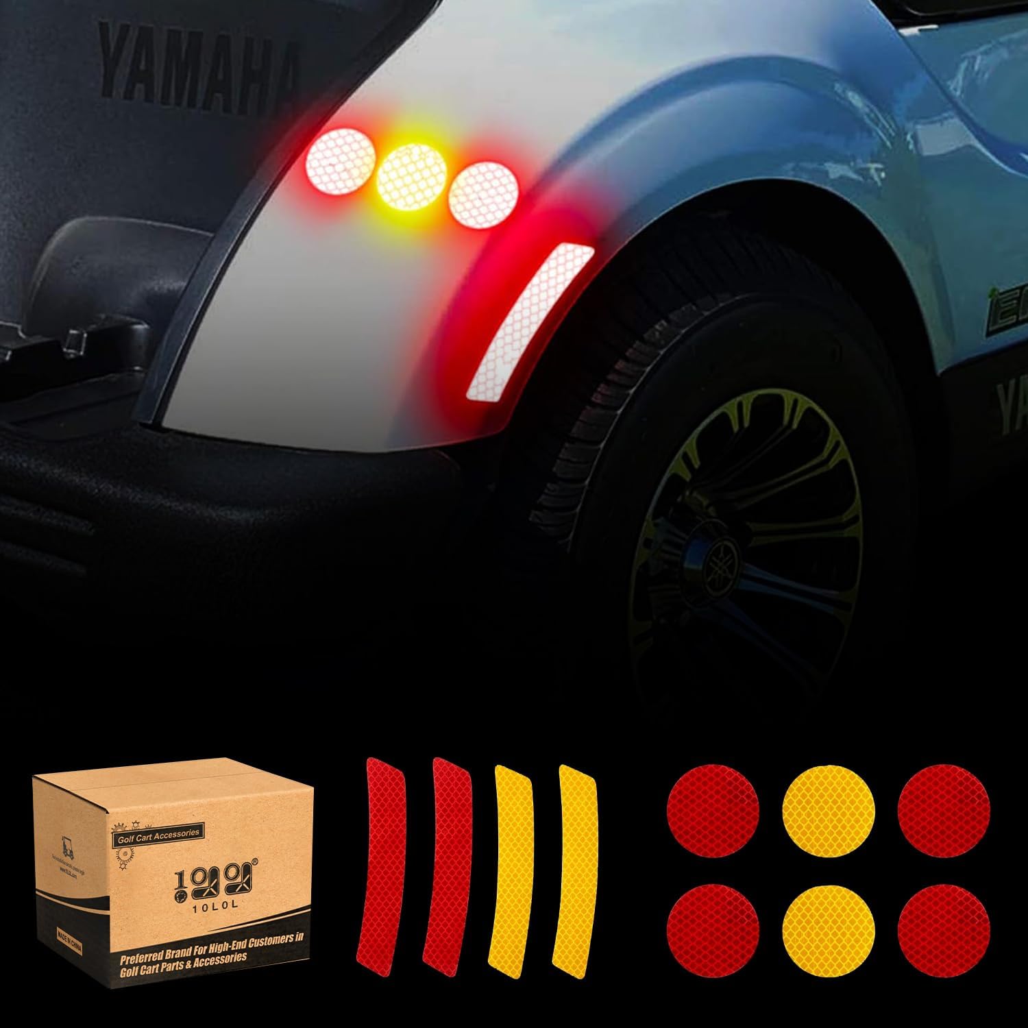 Amazon.com: 10L0L Golf Cart Reflector Strips for Club Car Yamaha EZGO ...