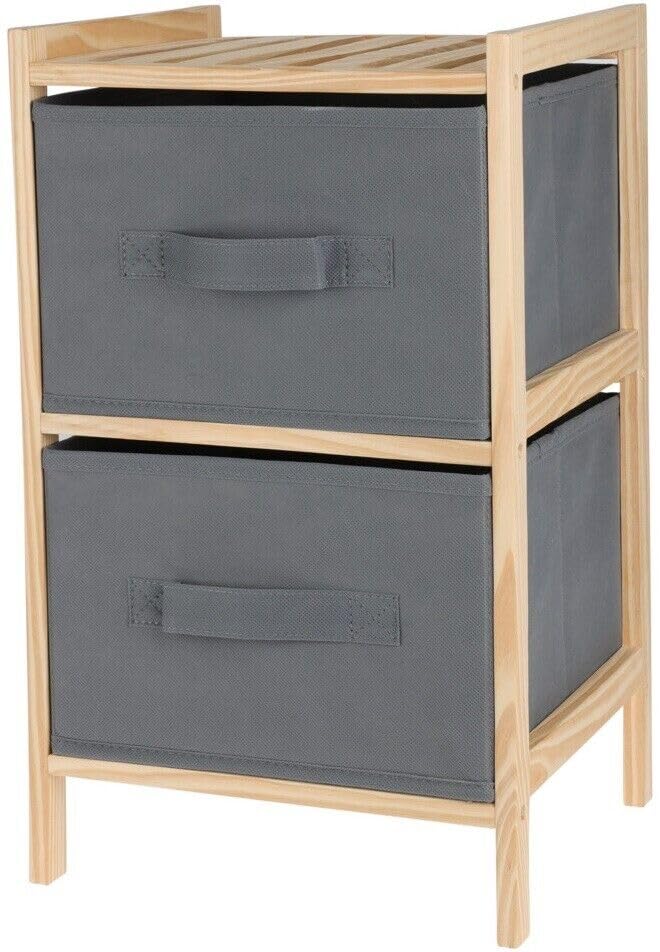 Muddy Hands 2 Drawer Storage Chest - Bedroom Bathroom Wooden Cabinet ...