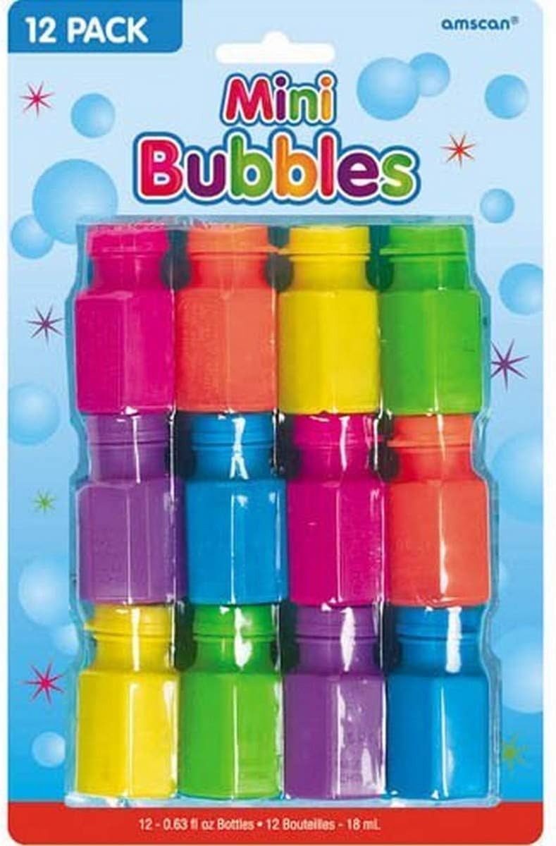 Amazon.com: amscan Mini Plastic Bubbles Multicolor - 0.6 oz. (12 Pc ...