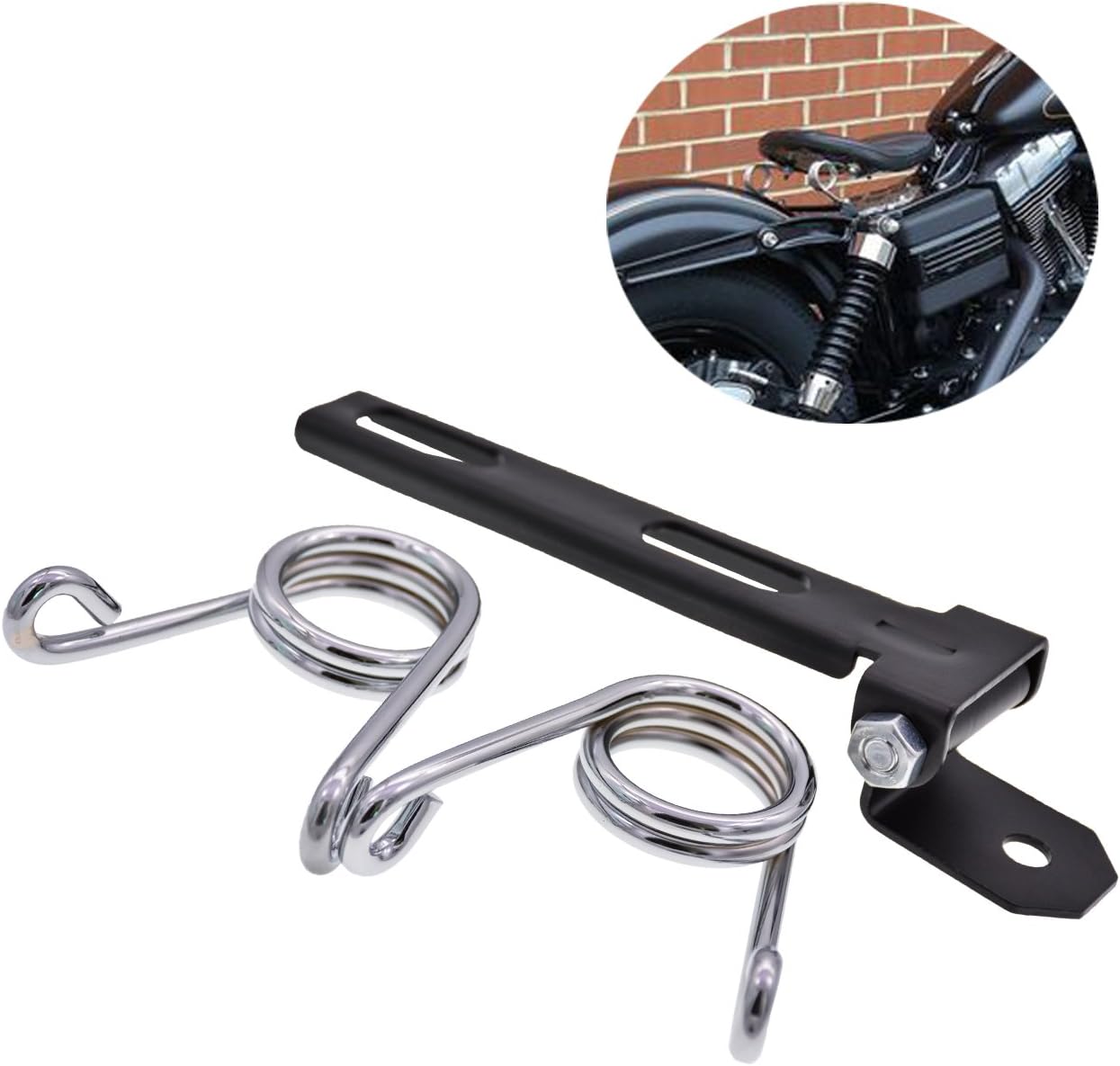 NATGIC 2" Inch Motorcycle Springs Seat Brackets Solo Seat Mount Kit for ...
