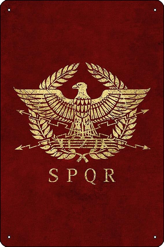 Amazon.com : Roman Empire Emblem - Vintage Gold Poster Metal Sign Decor ...