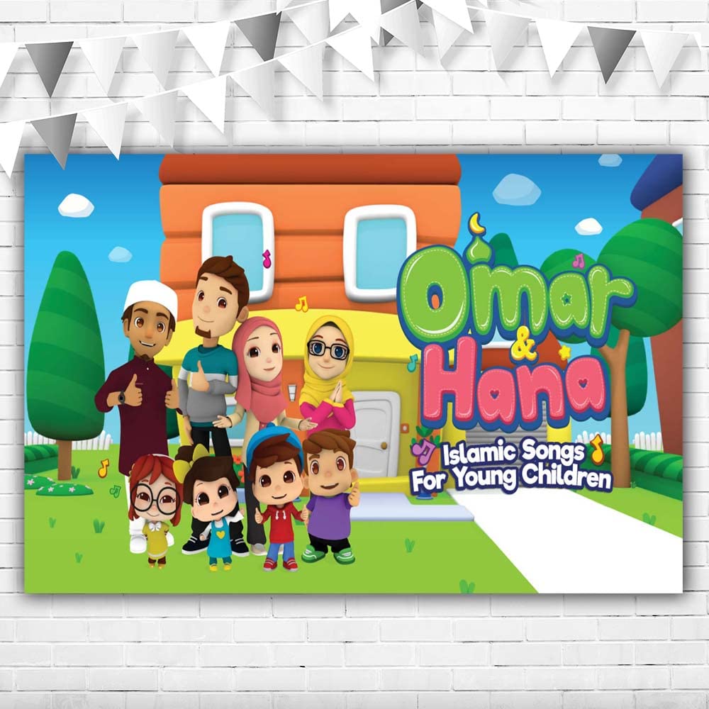 Omar and Hana Backdrop 5x3ft Vinyl Omar and Hana Theme Birthday Banner ...
