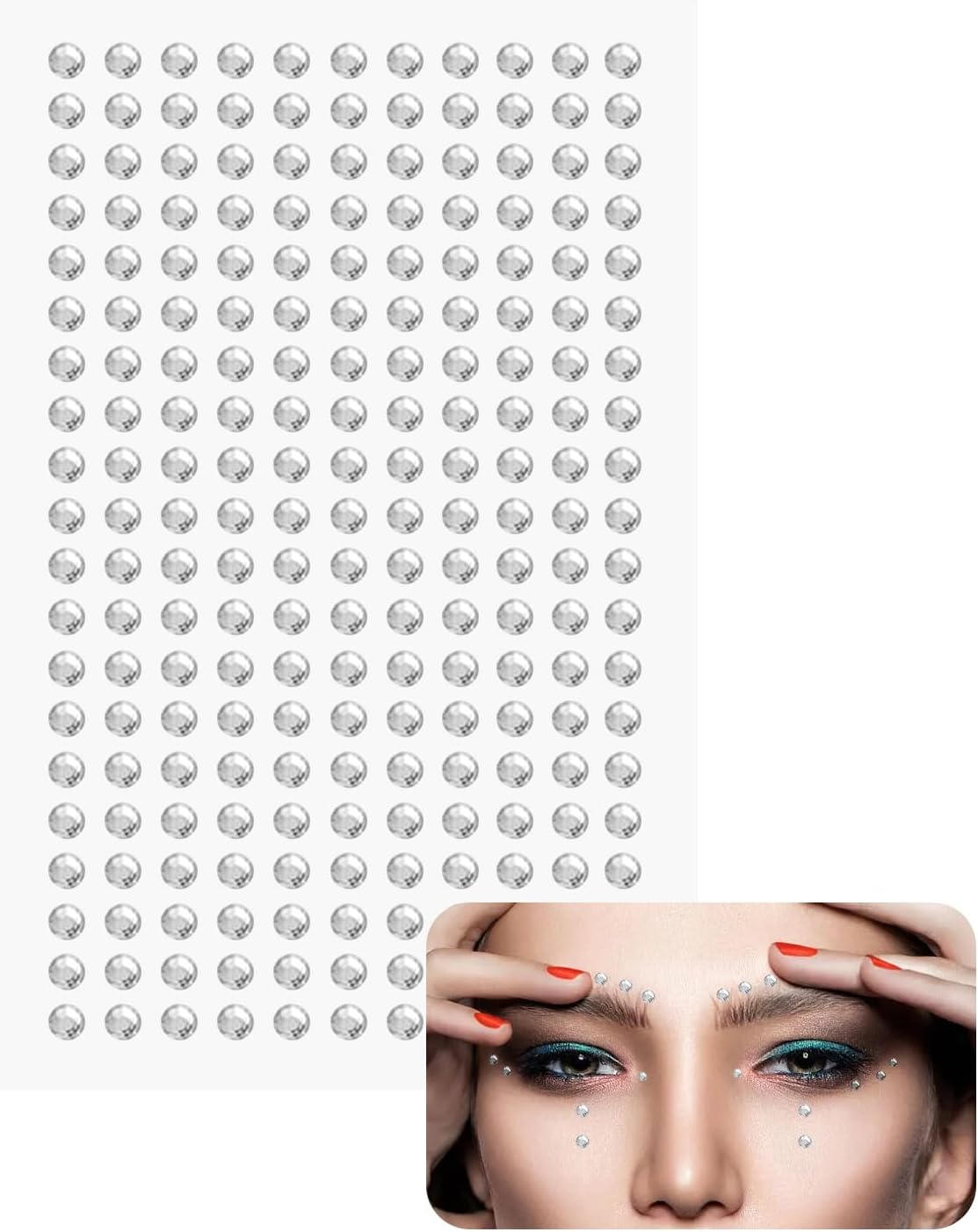 Desenda 220pcs 4mm Rhinestone Stickers Face Gem Stickers Acrylic ...