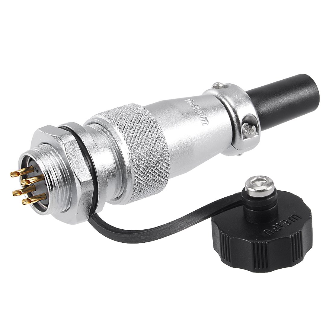 uxcell Aviation Connector 16mm 4P 5A 500V WS16-4 Waterproof Male Wire Panel Power Chassis Metal ...