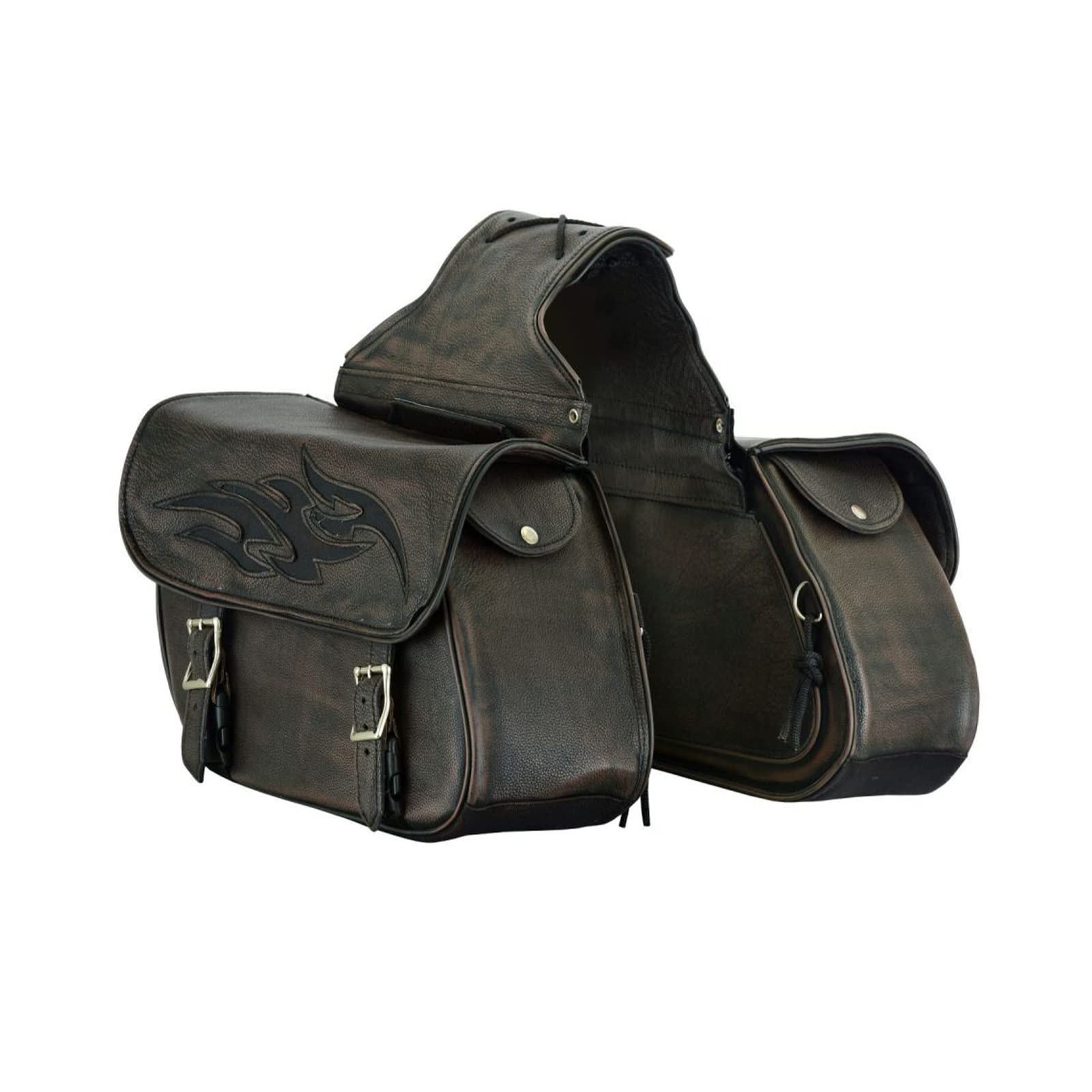 Amazon.com: GARGOYLE BELLS Motorcycle Saddle Bags Leather Motorcycle ...