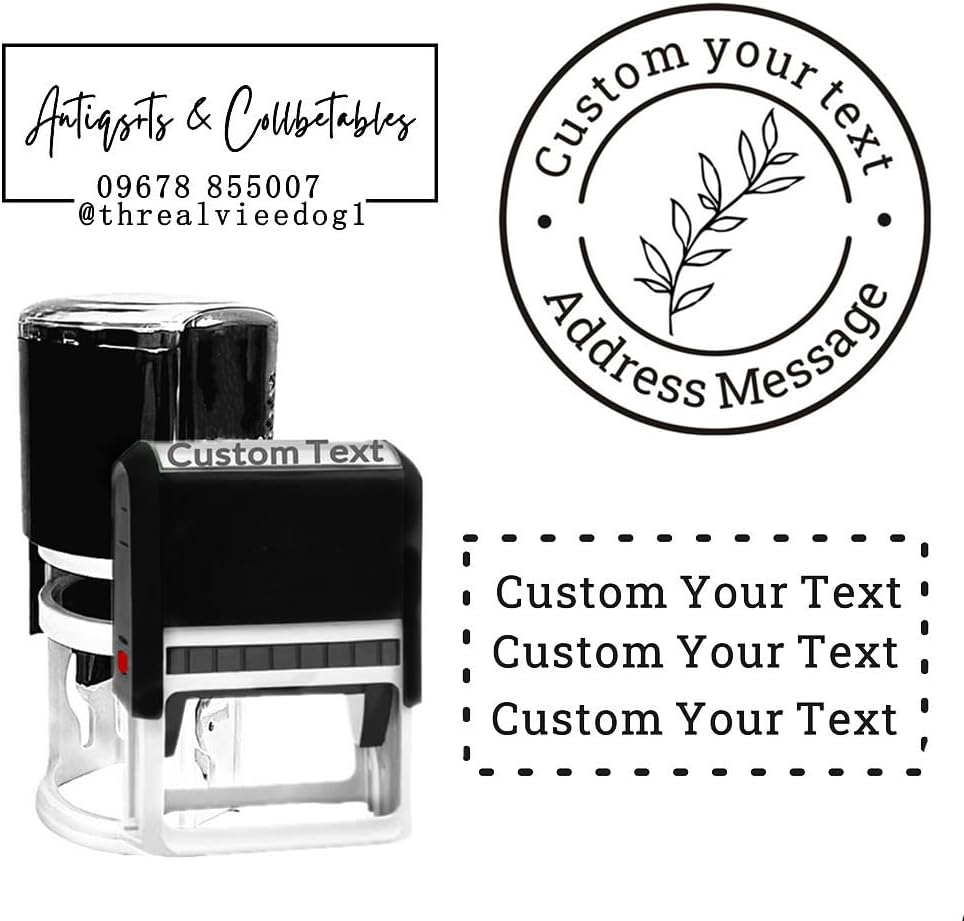 Amazon.com: Multi-Size Custom Stamps Self Inking Personalized Logo Name ...