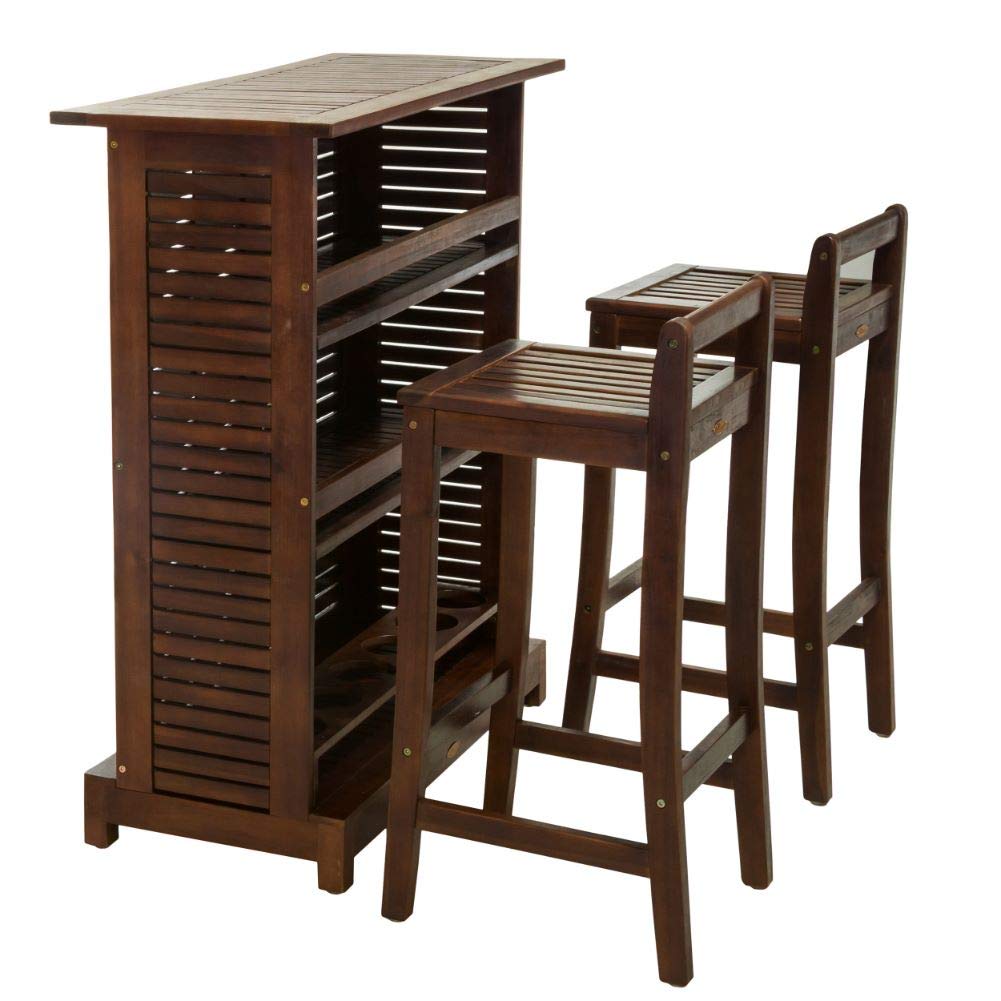 Amazon.com : Christopher Knight Home Riviera Wood Bar Set, 3-Pcs Set ...
