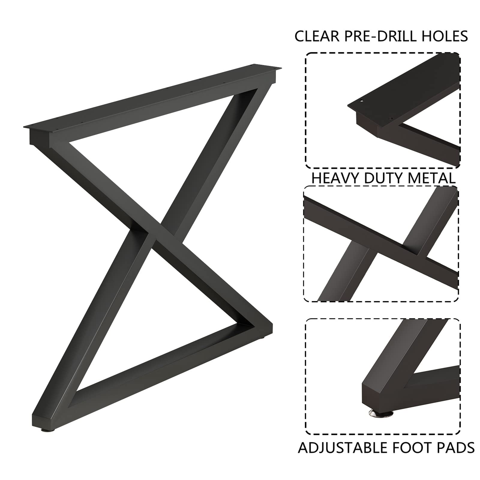 Metal Table Legs Heavy Duty T Shape Iron Desk Legs Industrial Furniture ...