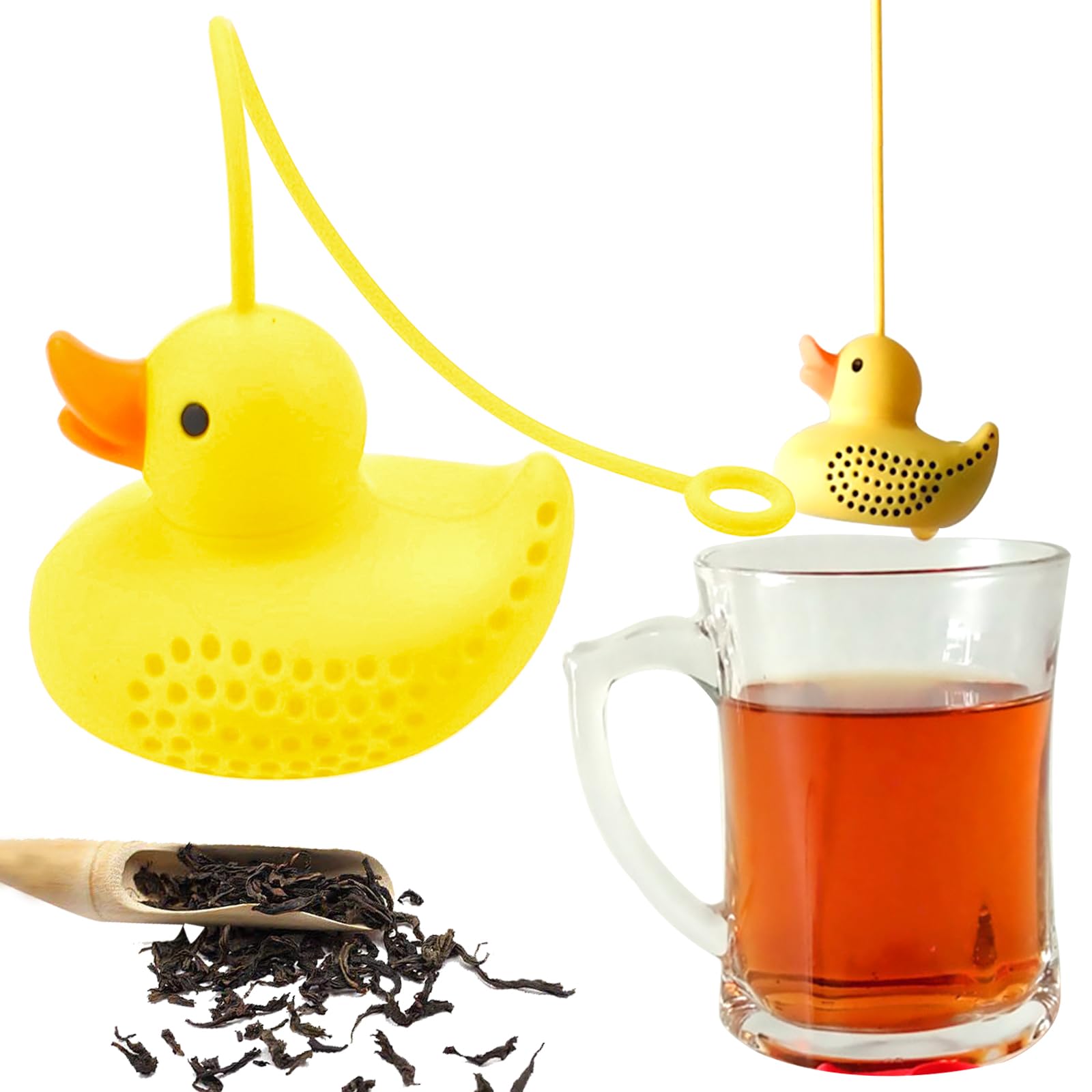 Amazon.com: Tea Infusers For Loose Tea, Cute Silicone Duckling Tea ...