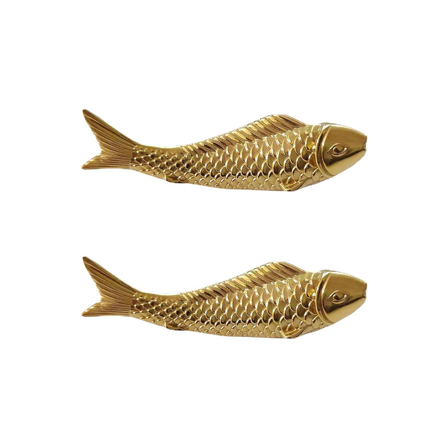 JSBWSFA 2 Pcs Goldfish Cabinet Knobs，Animal knobs Gold Cabinets and ...