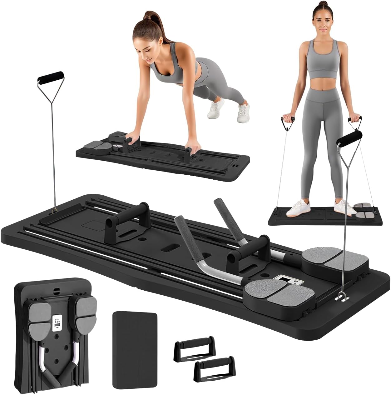 Pilates Board, 5 in 1 Pilates Reformer Machine with Timer, بيلاتس بورد ...