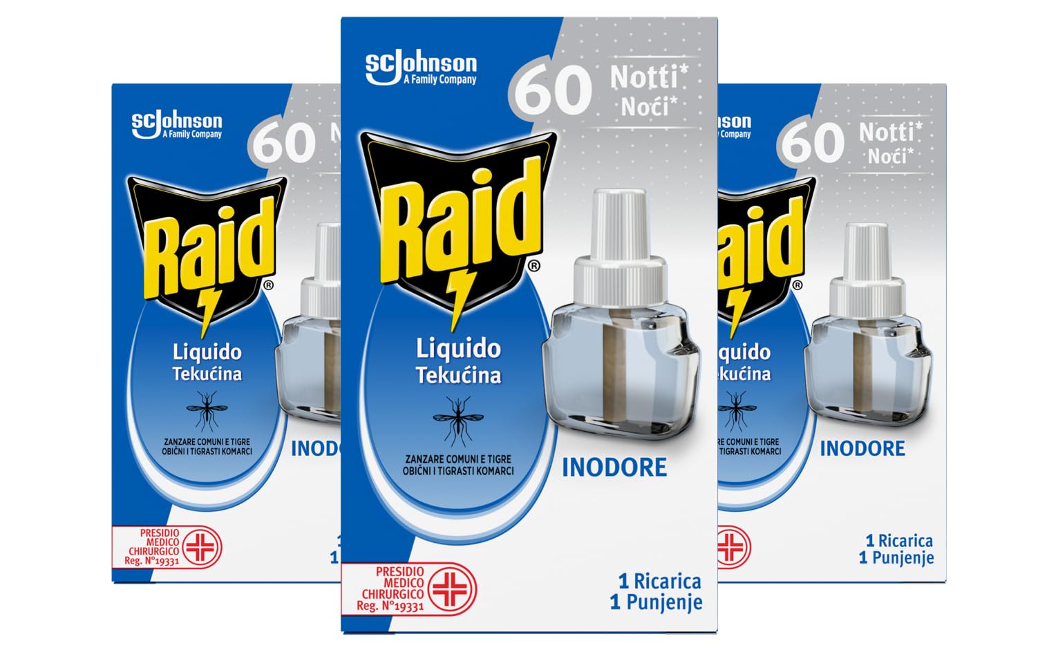 Raid Liquido Elettrico tripla ricarica, Inodore, efficace contro ...
