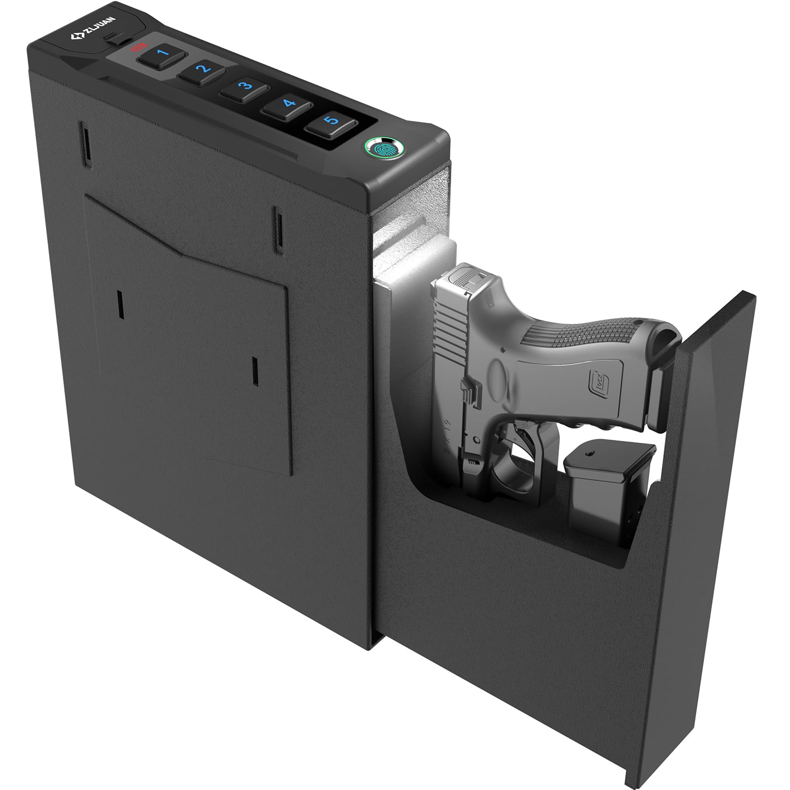 Z ZLJUAN Mounted Gun Safe for Pistols,Quick-Access Auto-Open Sliding ...