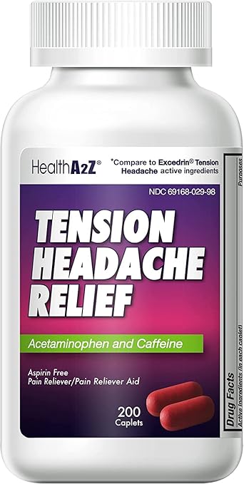 Amazon.com: HealthA2Z® Tension Headache Relief | Acetaminophen 500mg ...